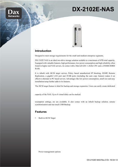 DX-2102E-NAS - Dax Networks