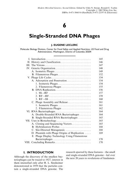 Single-Stranded DNA Phages