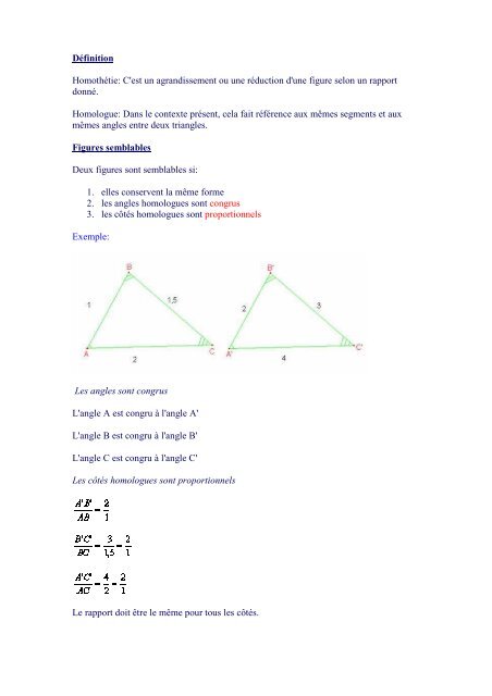 triangles semblables