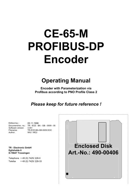 CE-65-M PROFIBUS-DP Encoder - TR Electronic