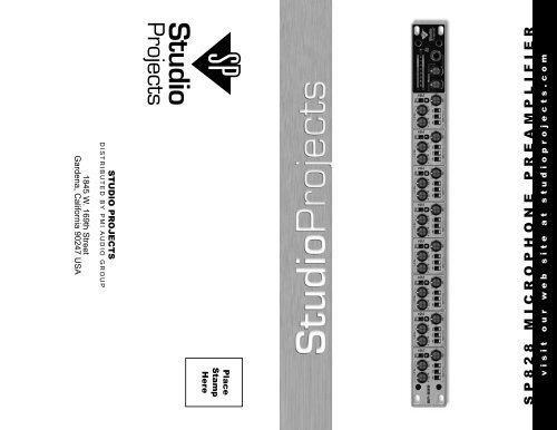 sp828 manual.indd - Studio Projects