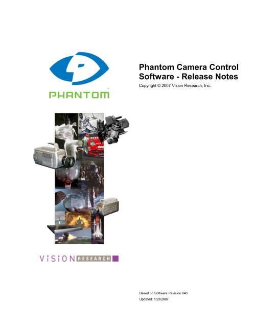 Phantom Camera Control Software - Release Notes - Vision Research