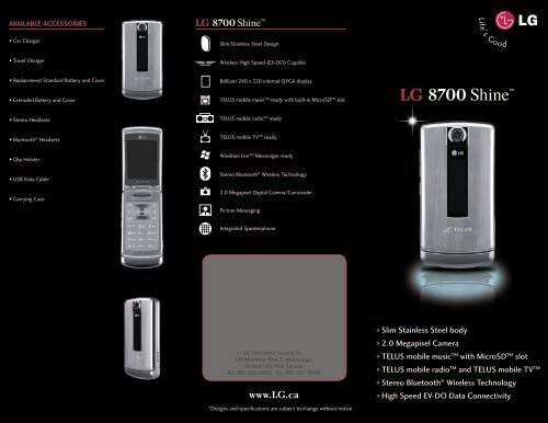 LG 8700 - LG Electronics