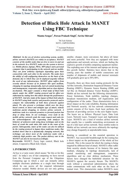 Detection Of Black Hole Attack In Manet Using Fbc Technique