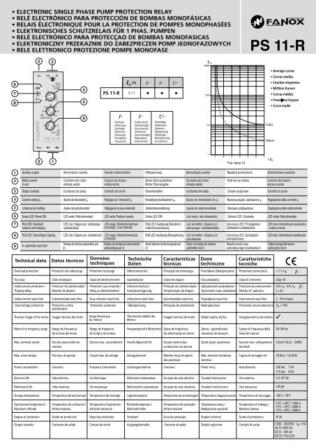 Relay Pump Single-Phase PS11-R Instructions - Fanox