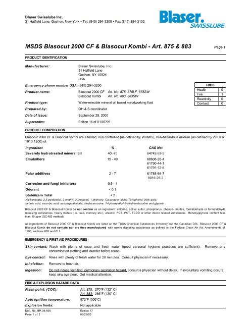 Blaser Swisslube Inc. - Wintersteiger