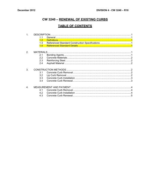 Standard Construction Specifications Infoupdate Org
