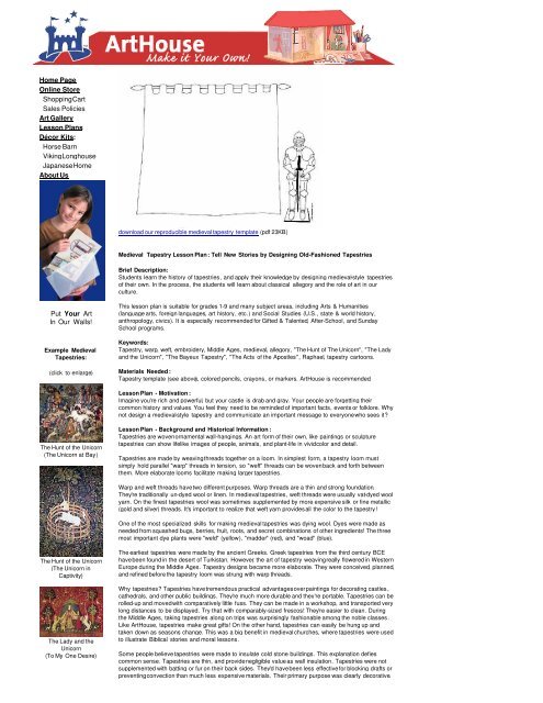 Medieval Tapestry Lesson Plan: Telling New ... - Storyboard Toys
