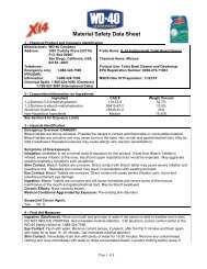 Material Safety Data Sheet (MSDS) - WD-40 Company