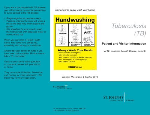 Brochure: Tuberculosis (TB) - St. Joseph's Health Centre Toronto