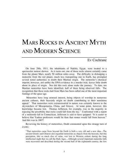 Martian Meteorites - Maverick Science