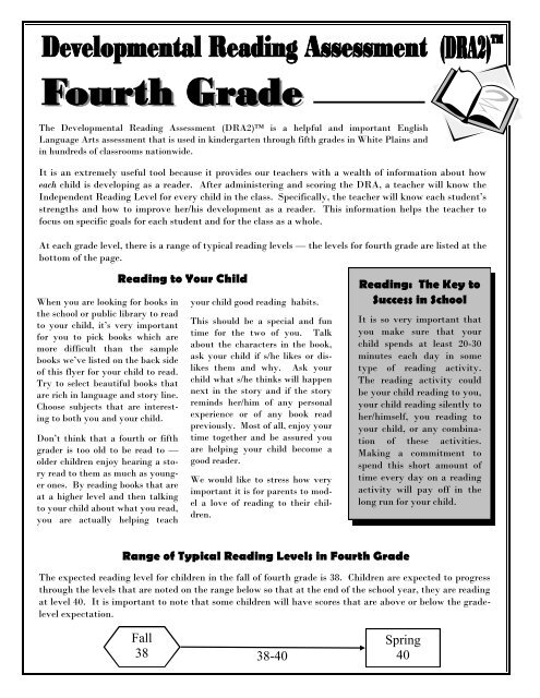 Fourth Grade - Developmental Reading Assessment (DRA2)