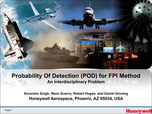 Probability Of Detection (POD) for FPI Method