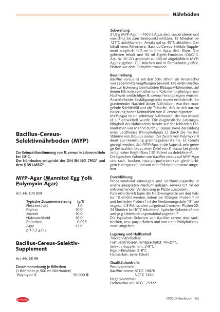 Bacillus-Cereus- SelektivnÃ¤hrboden (MYP) - mibius