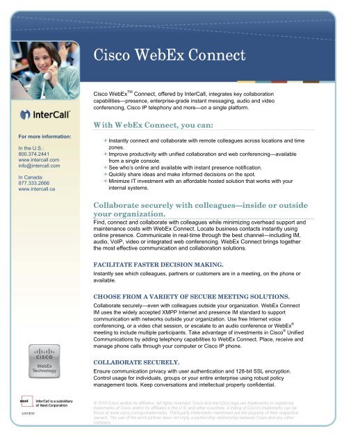 WebEx Connect Overview - InterCall