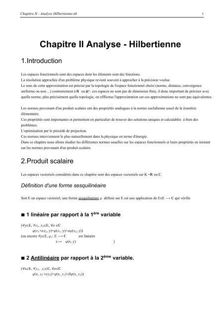 Chapitre II - Analyse Hilbertienne.nb