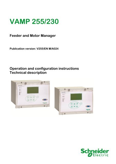 VAMP 230, 245, 255 - Schneider - error