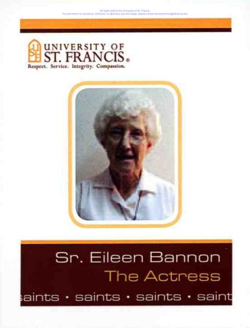 Sr. Eileen Bannon, The Actress - University of St. Francis