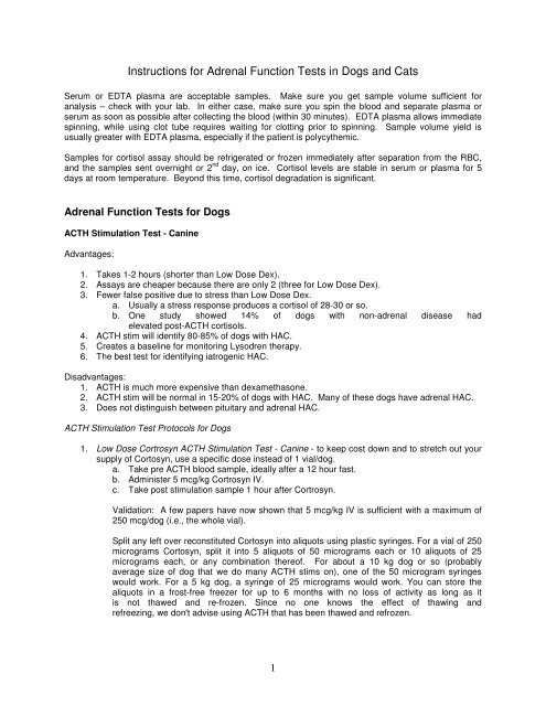 Do Dogs Need To Fast For Acth Stim Test