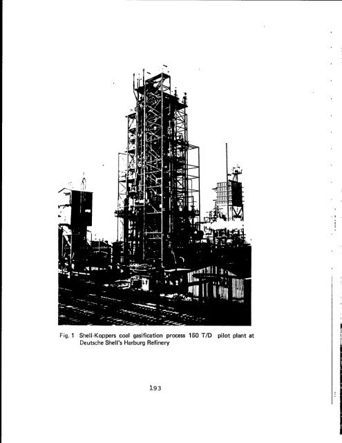 I Fig. 1 Shell-Koppers coal gasification process - Fischer-Tropsch ...