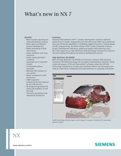 What's new in NX 7 Fact Sheet - Siemens PLM Software
