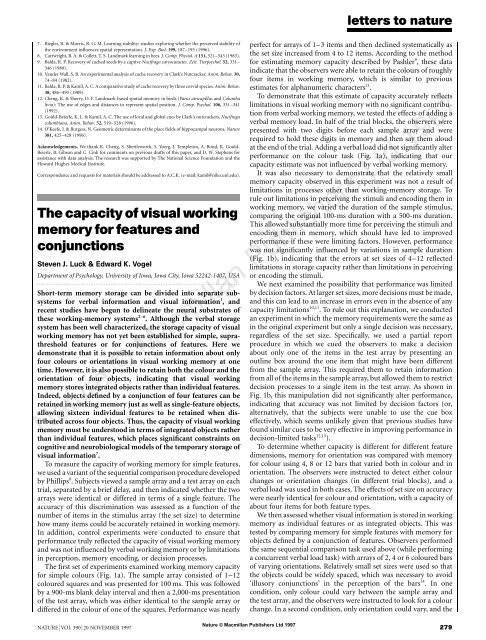 The Capacity Of Visual Working Memory For Features And Conjunctions