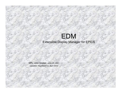 EDM Presentation - SNS Control Systems