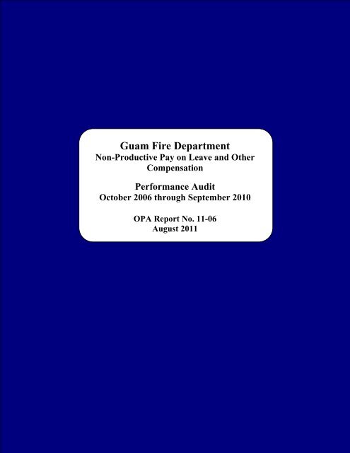 Guam Fire Department - The Office of Public Accountability