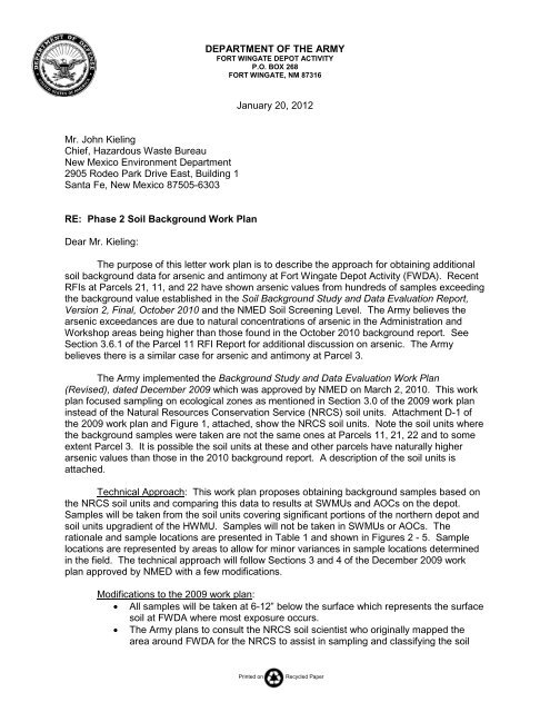 Phase 2 Soil Background Work Plan - FWDA