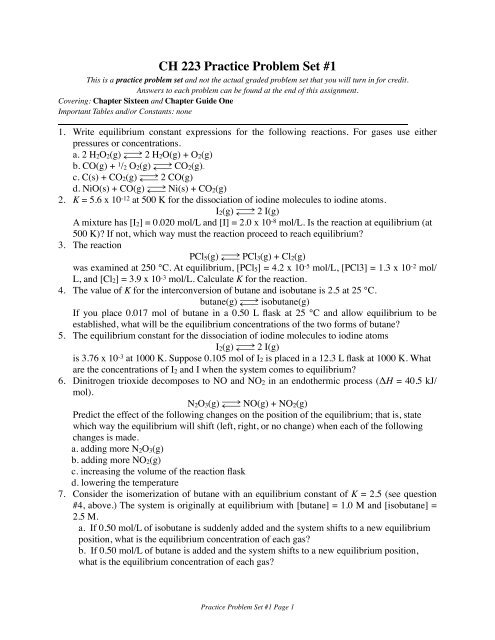 Practice Problem Set #1