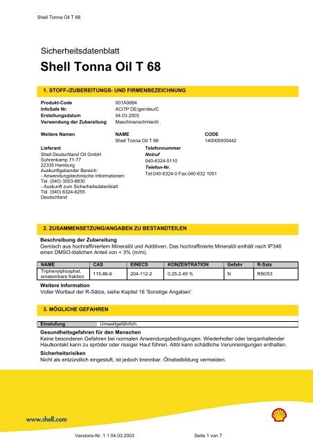 Shell Tonna Oil T 68