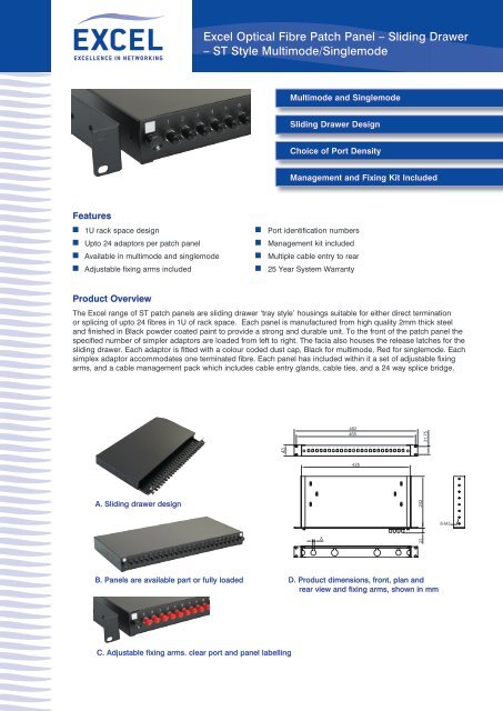 Excel Optical Fibre Patch Panel â Sliding Drawer ... - Excel-Networking