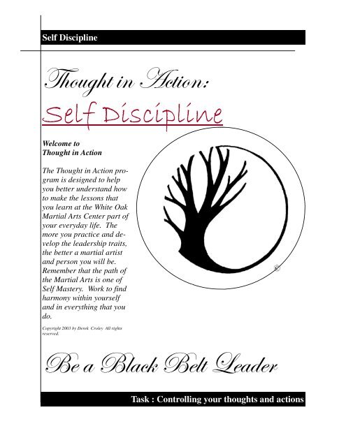 Thought in Action-Discipline - The White Oak Martial Arts Center