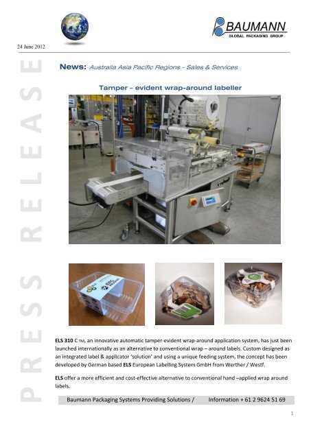 Tamper evident labels - Baumann Industries