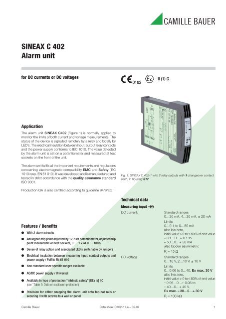 sineax c402 - Camille Bauer AG