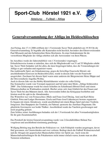 Sport-Club Hörstel 1921 e.V. - SC Hörstel