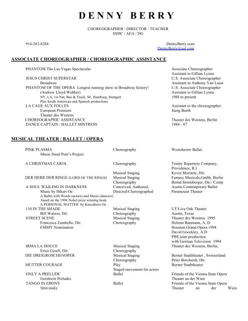 Denny Berry's Resume