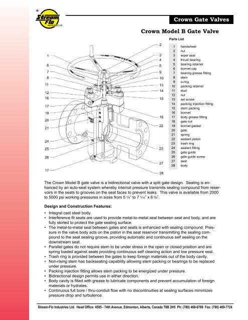 Crown Gate Valves Crown Model B Gate Valve - Stream Flo