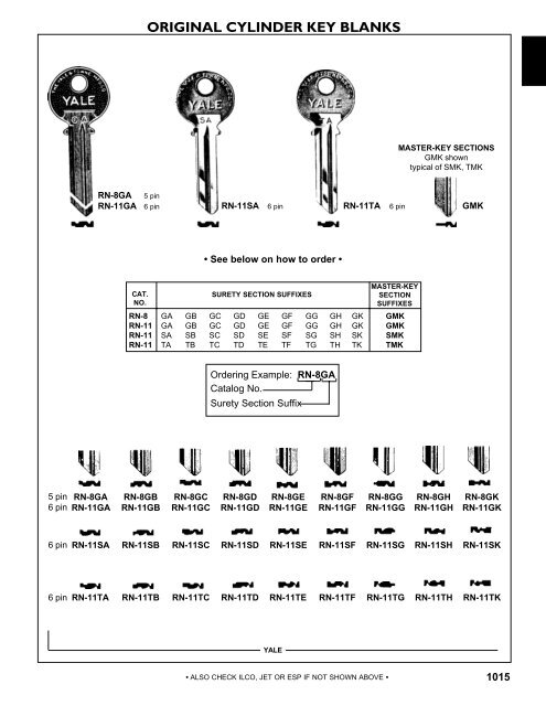 ORIGINAL CYLINDER KEY BLANKS