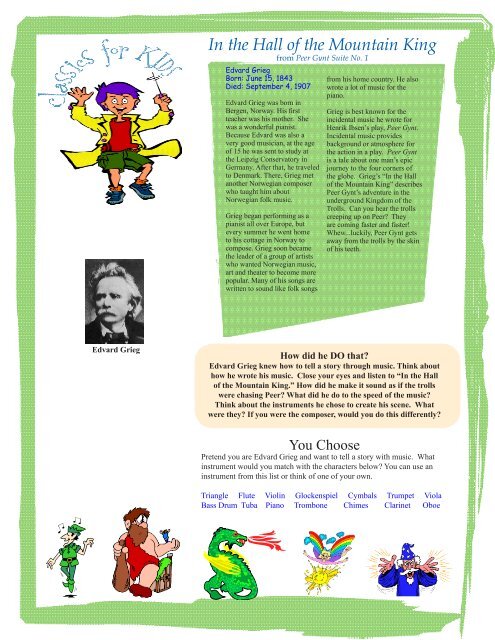 Grieg: "In the Hall of the Mountain King" from Peer ... - Classics for Kids