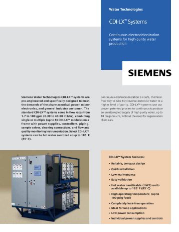 Ionpure LX-MK Replacement CEDI Modules - Siemens