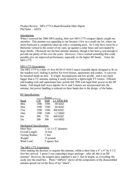 Product Review: MFJ-1775