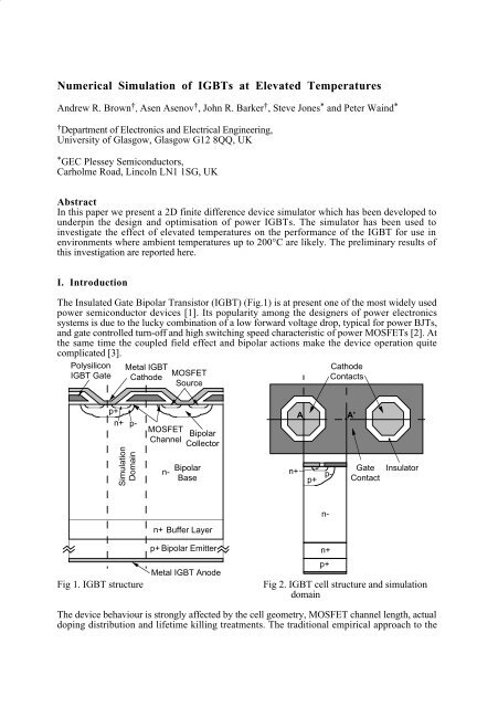 Numerical Simulation of IGBTs at Elevated Temperatures