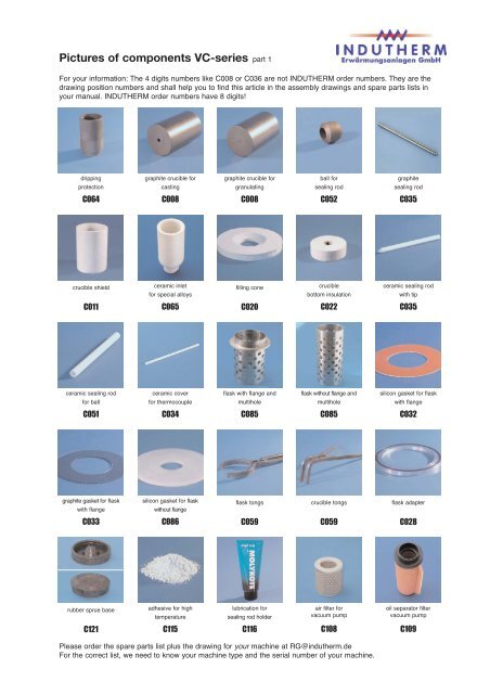 Pictures of components VC-series part 1