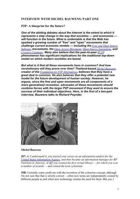 P2P: A blueprint for the future - Dialspace