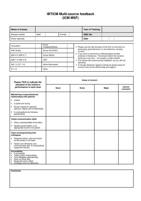 IBTICM Multi-source feedback (ICM MSF)
