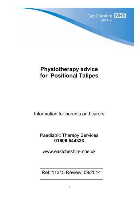 What is Positional Talipes? - East Cheshire NHS Trust