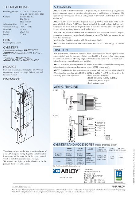 tEchnical dEtailsOperatin