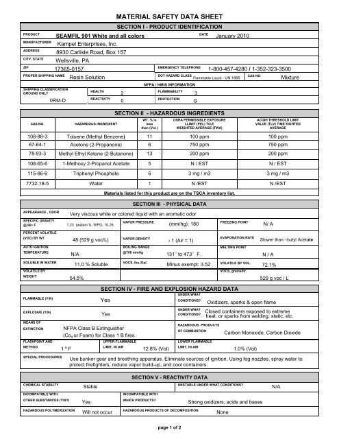 Kampel Seamfil msds.pdf - The Cronin Company