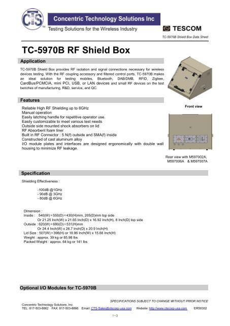 Download Data Sheet B Version - RF Shield Box by Concentric ...